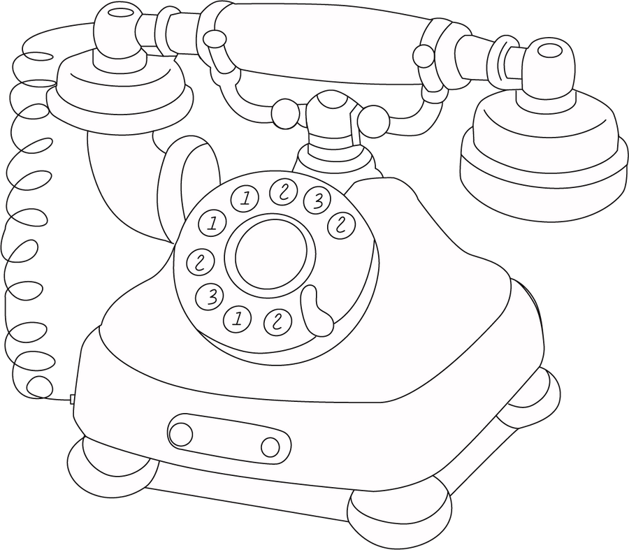 Antique Telephone Coloring Page