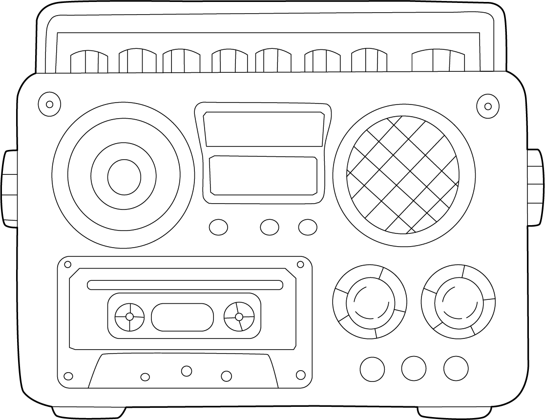 Radio Coloring Page - Free Printable Coloring Page PDF
