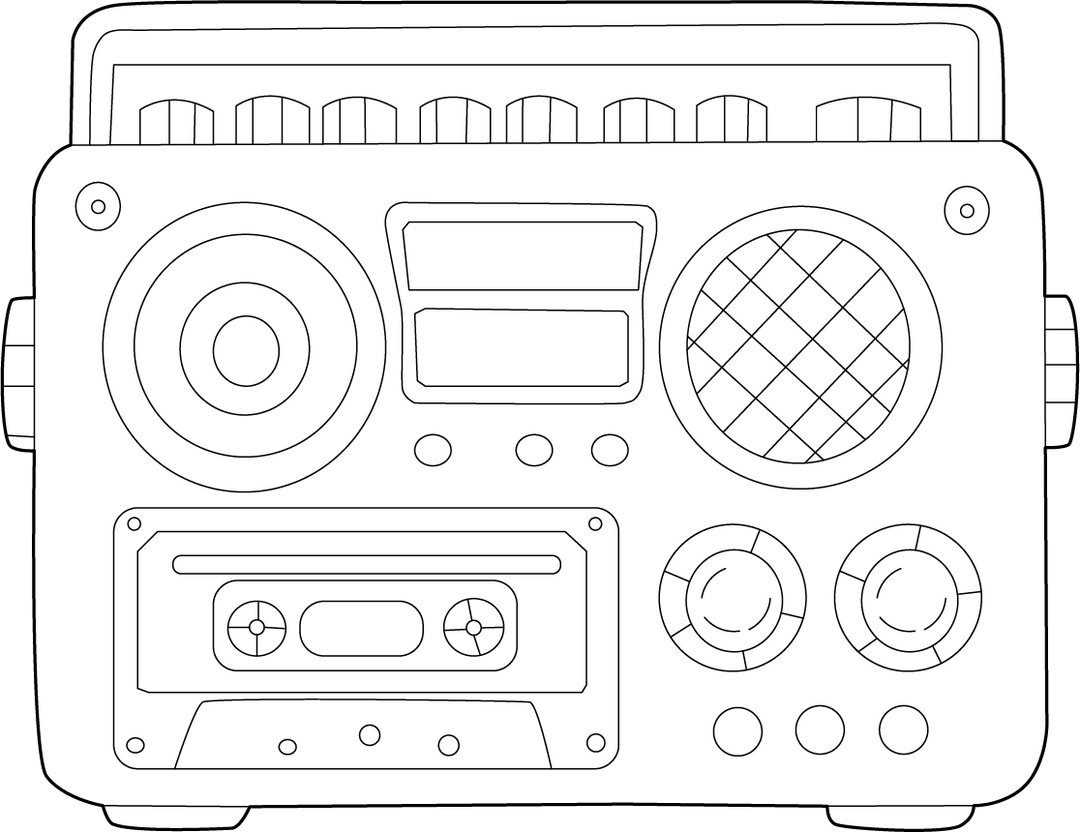 Radio Coloring Page - Free Printable Coloring Page PDF