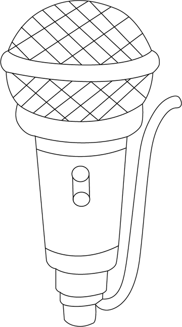 Microphone Coloring Page – Free Printable PDF for Kids Fun