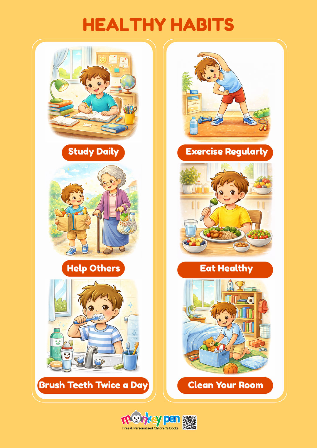 Learn Healthy Habits | Free Printable Posters Online