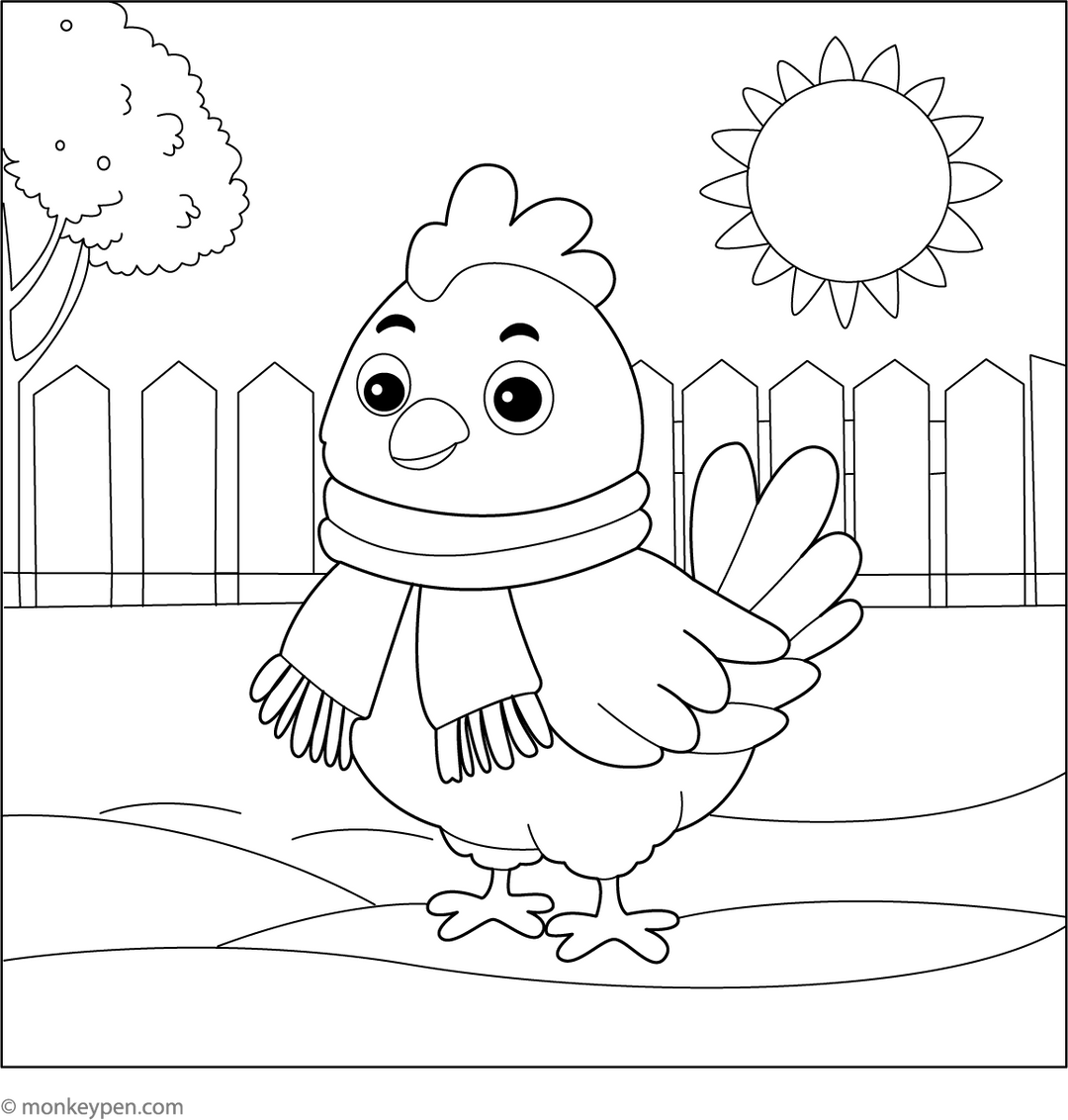 Chicken Coloring Book – Printable PDF