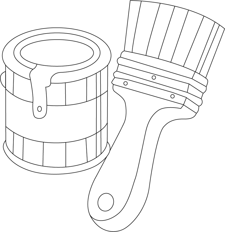 Paint Brush Coloring Page – Free Printable PDF for Kids