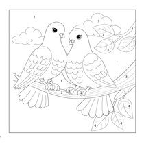 Pair of Doves Color by Number – Free PDF Coloring Page
