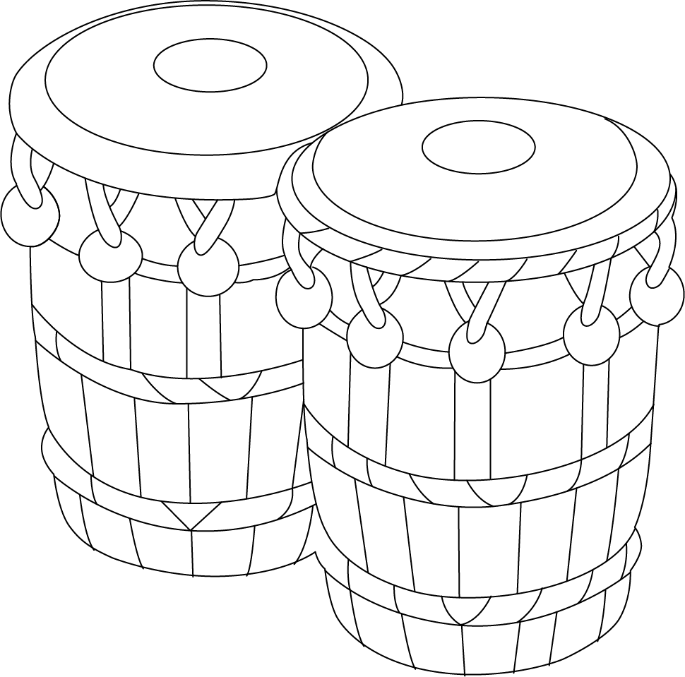 Bongo Drums Coloring Page – Fun Musical Instrument Art for Kids