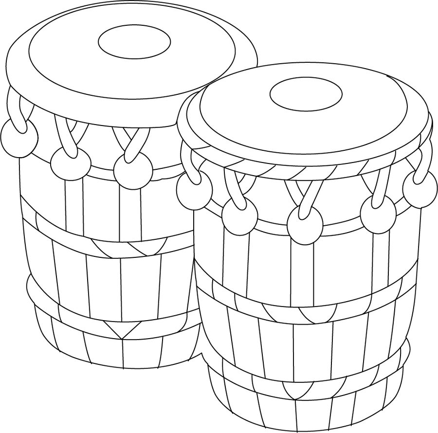 Bongo Drums Coloring Page – Fun Musical Instrument Art for Kids