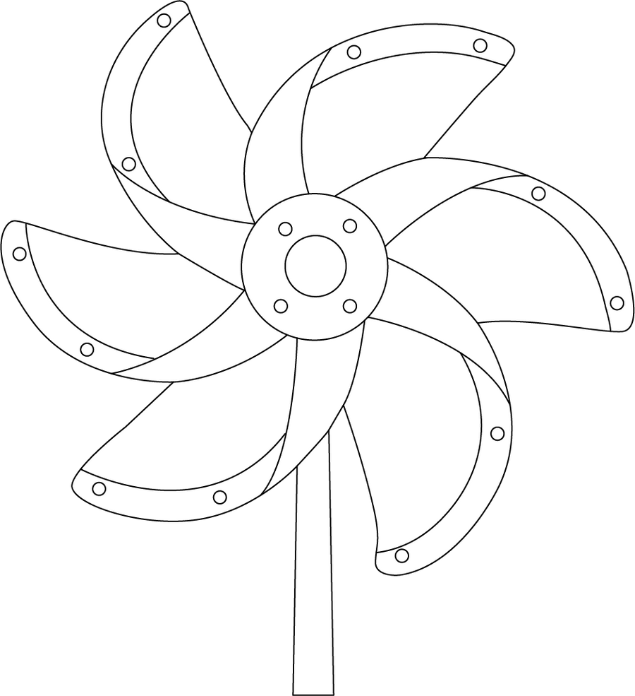 Paper Windmill Free Printable Coloring Page PDF for Kids