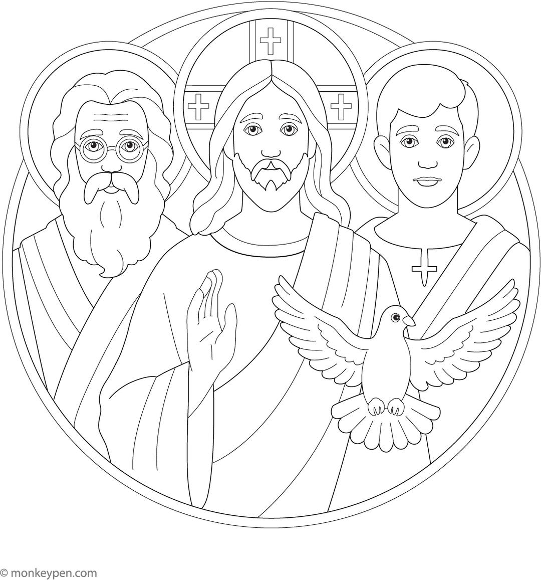 Holy Trinity Coloring Page – Free Kids Activity Printable