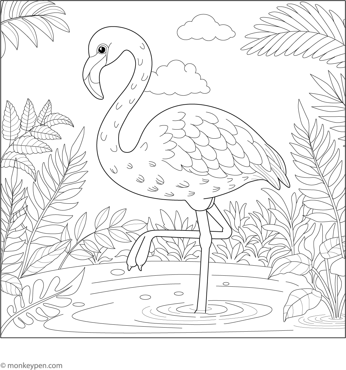 flamingo coloring pages free