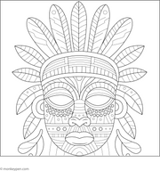 Free Printable African Mask Coloring Page for Kids Fun