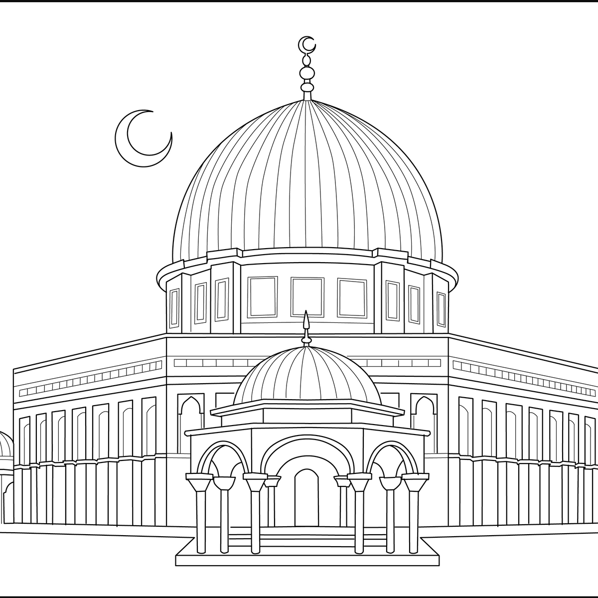 Al-Aqsa Mosque Coloring Page – Free Printable for Kids