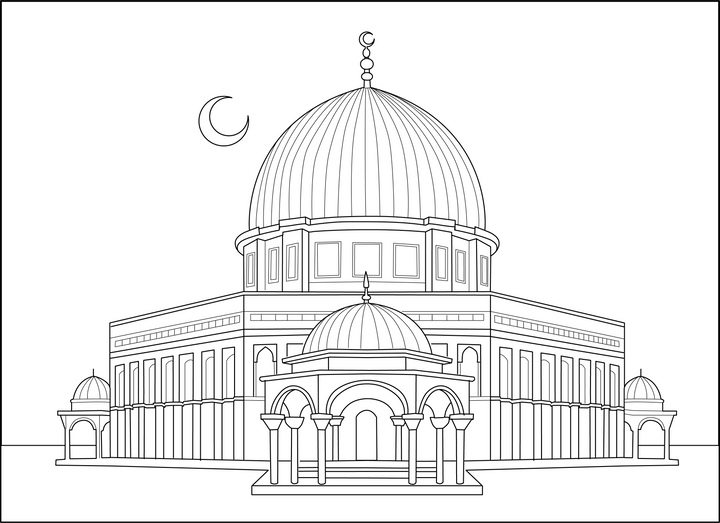 Al-Aqsa Mosque Coloring Page – Free Printable for Kids