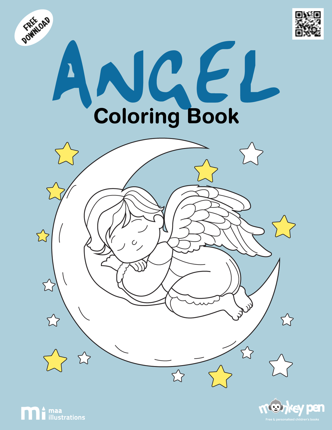 Free Angel Coloring Pages – Printable PDF for Kids