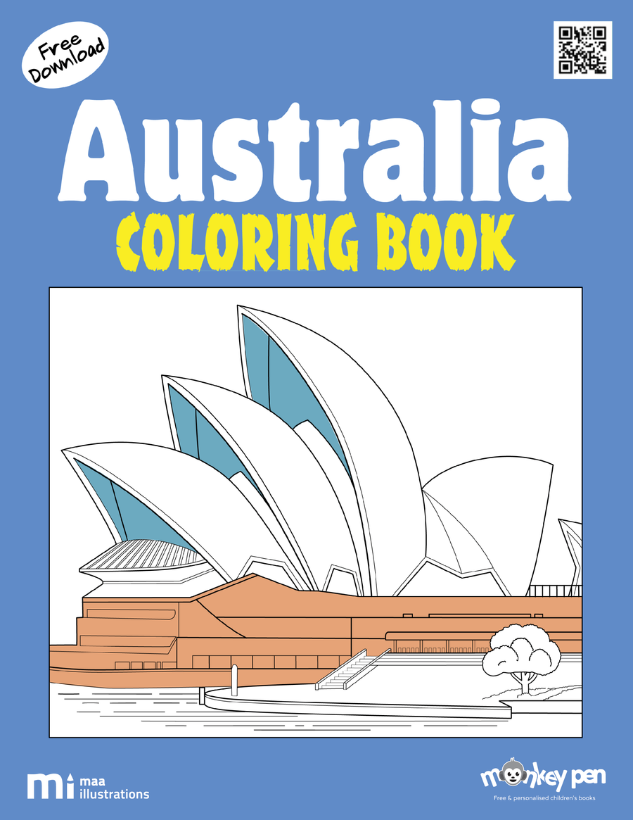 Free Australia Coloring Pages-Printable Landmarks & Animals