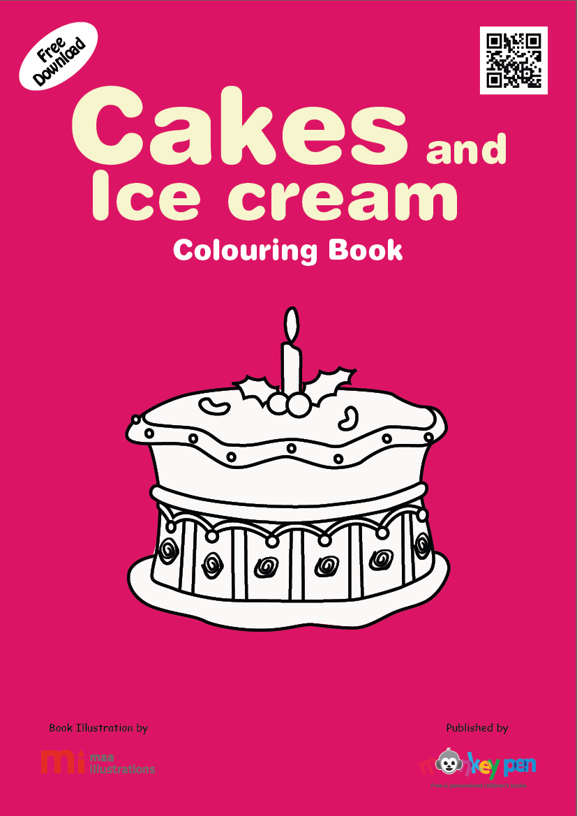 Delicious Cakes and Ice Cream coloring Book