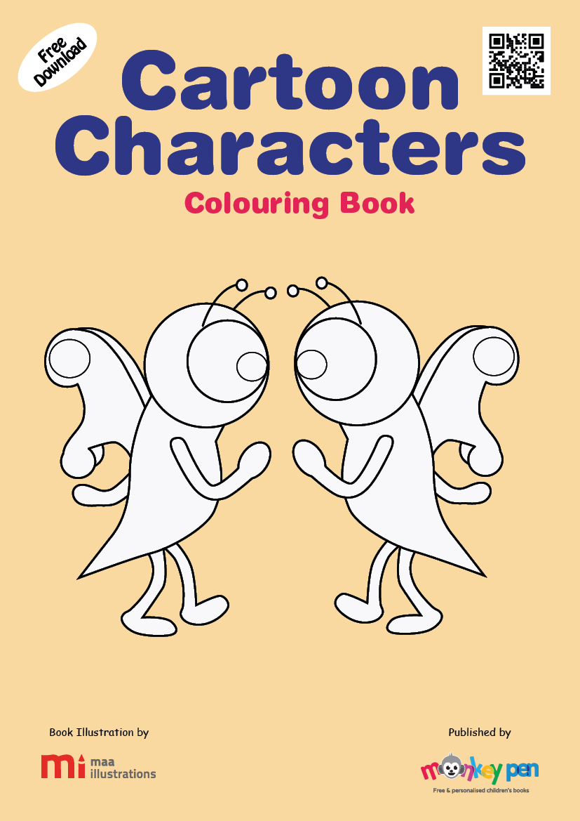 Kids' Cartoon Characters Coloring Book