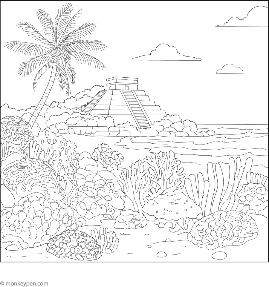 Mexico Coloring Book - Free Coloring Printable PDF