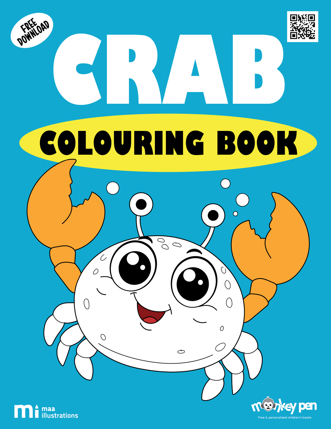 Free Crab Coloring Pages – Printable Ocean Animal Sheets for Kids