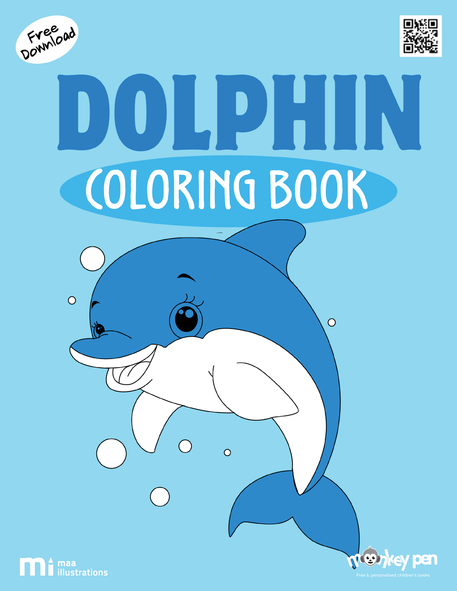 Dolphin Coloring Pages – Free Printable for Kids