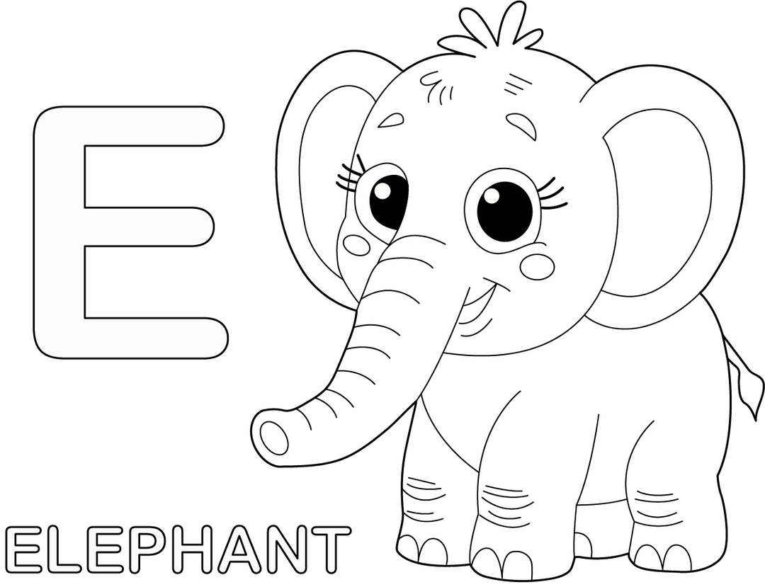 Alphabet E Coloring Page – Fun and Educational Printable for Kids