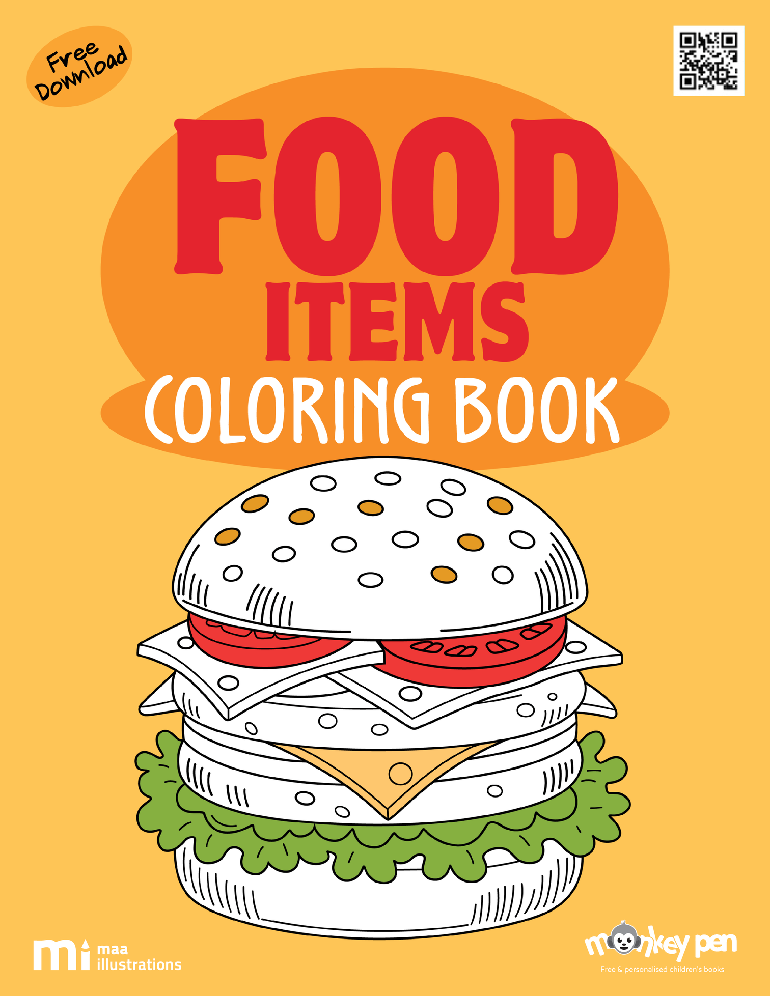 Printable Food Coloring Book & Pages – Easy Fun – Page 13