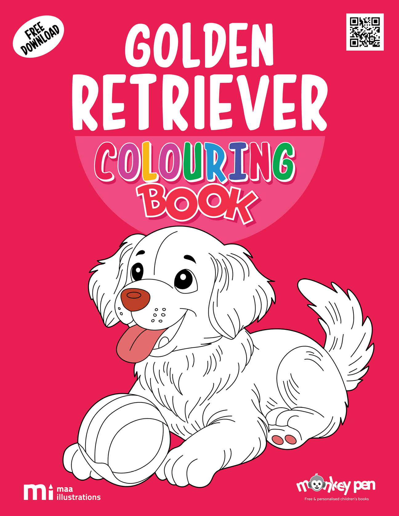 Free Golden Retriever Colouring Pages – Kids Printables