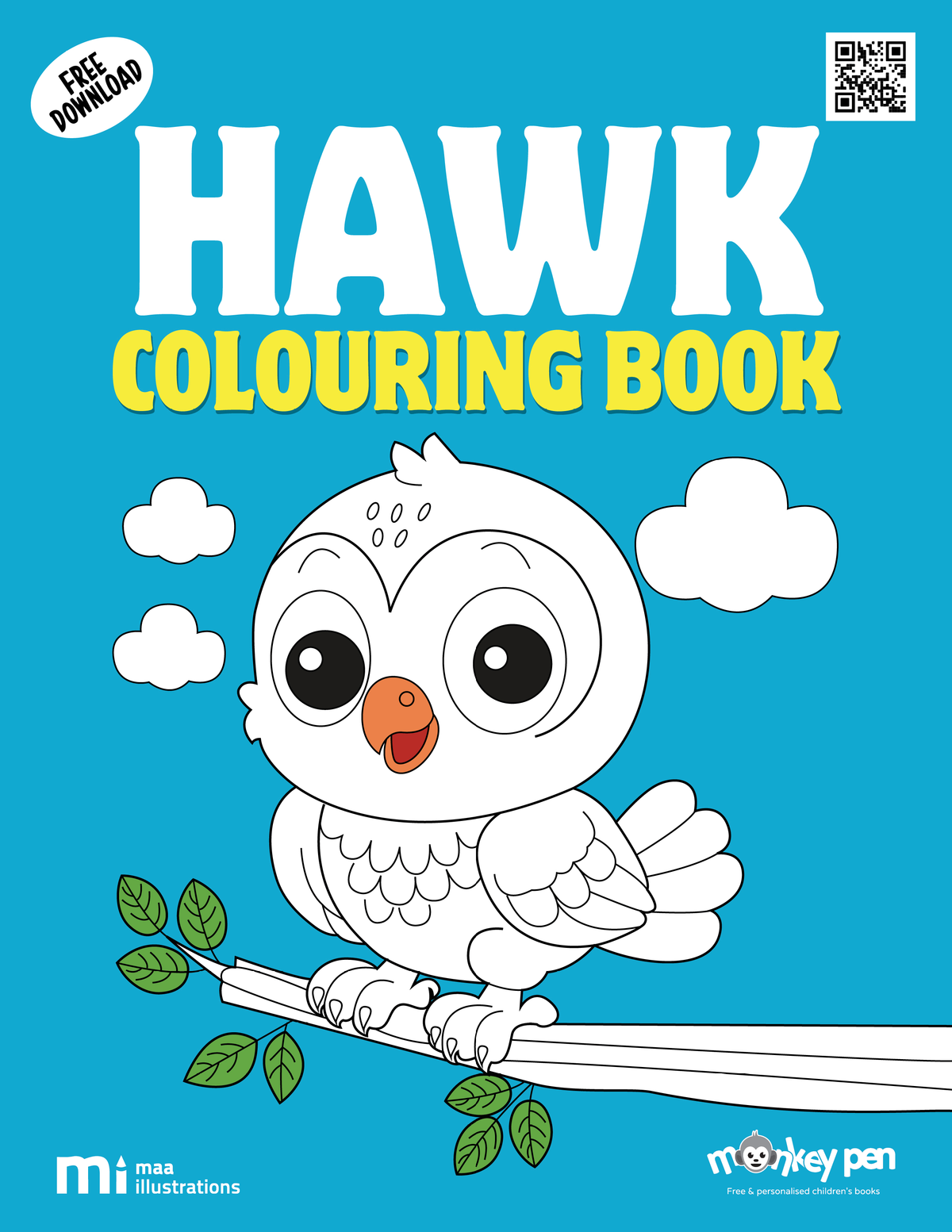 Free Hawk Coloring Pages – Printable Bird for Kids