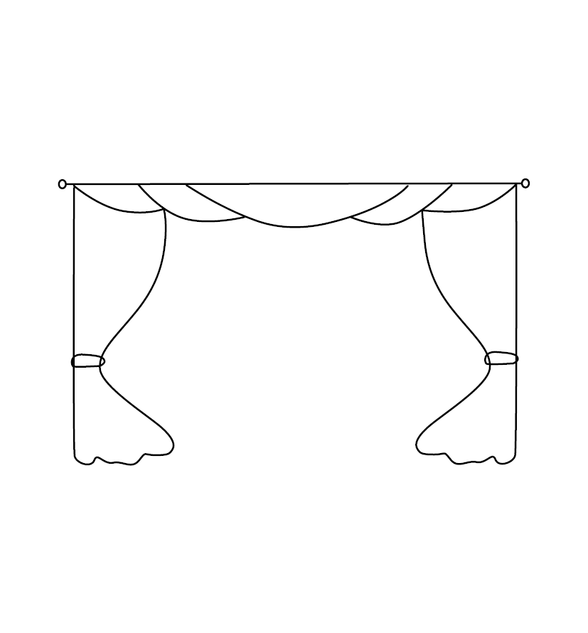 Curtain Coloring Picture – Free Kids Activity Printable