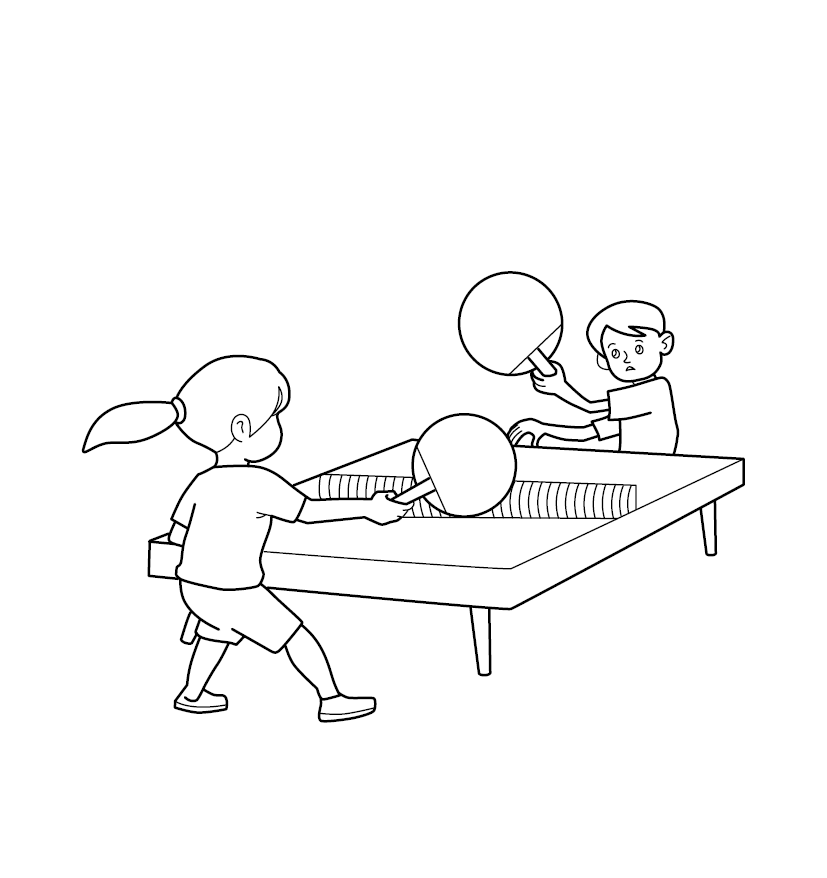 Table Tennis Coloring Page – Free Printable PDF for Kids