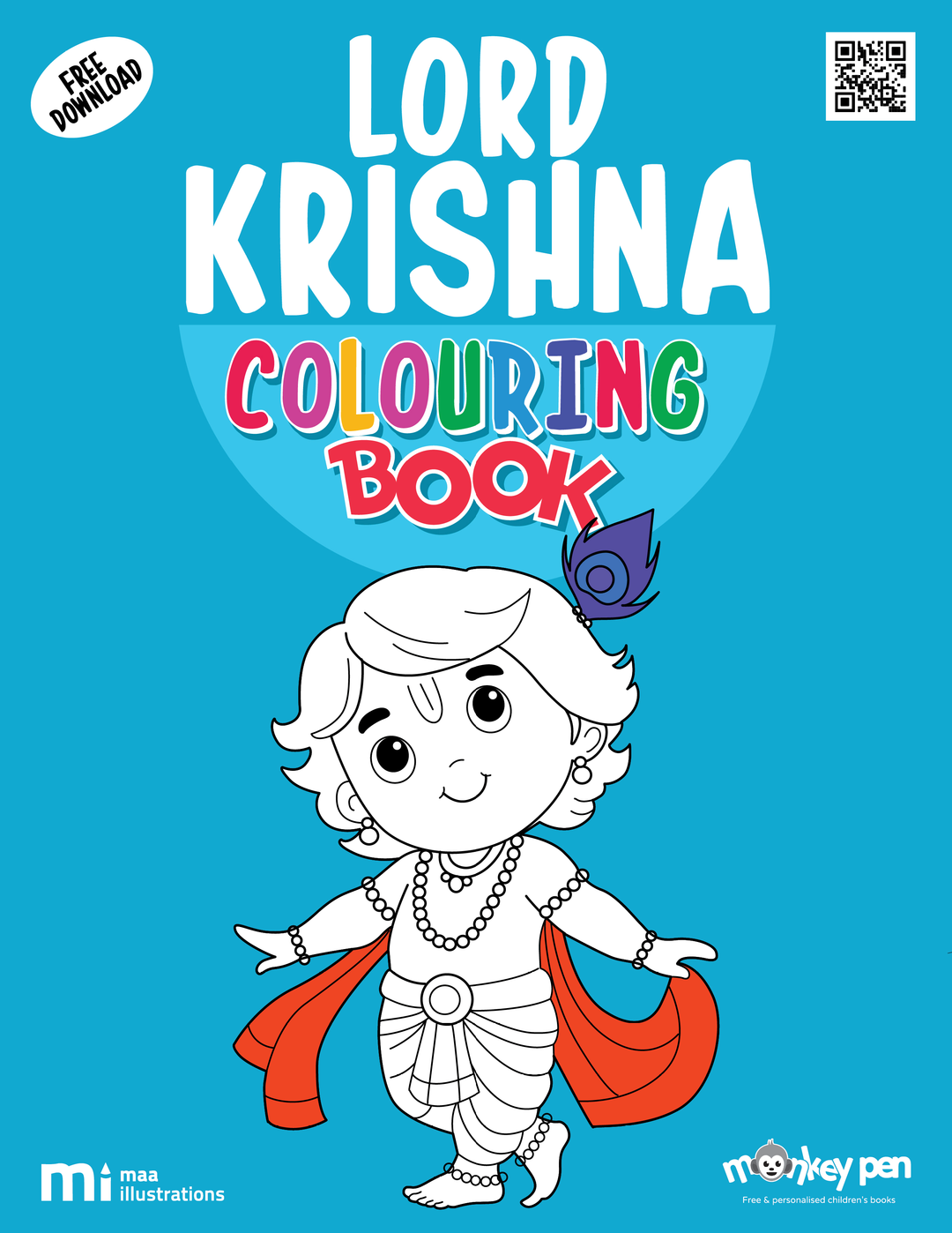 Free Krishna Coloring Pages – Printable for Kids