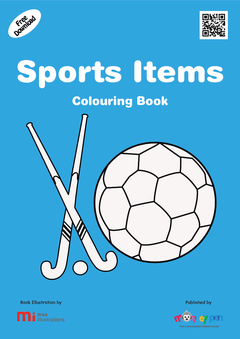 Sports Items Coloring Book | Fun Printable Pages for Kids