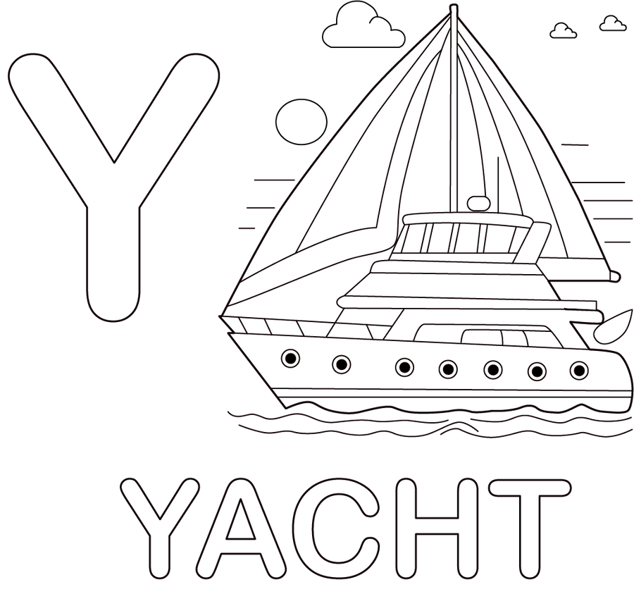Alphabet Y Coloring Page – Free Printable PDF for Kids Fun