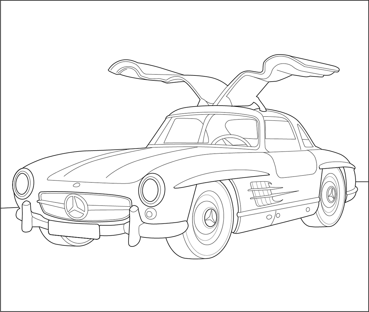 Classic Mercedes Coloring Page