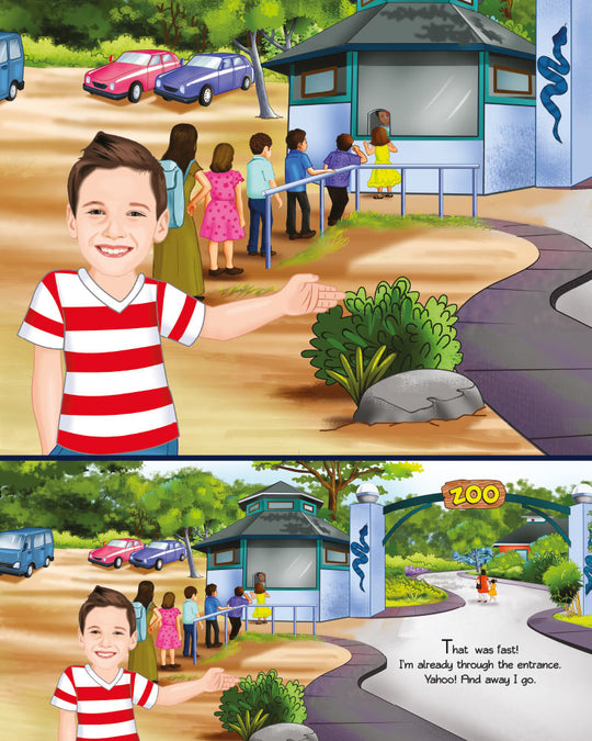 Personalised Children Book | My Selfies At The Zoo - Monkey Pen